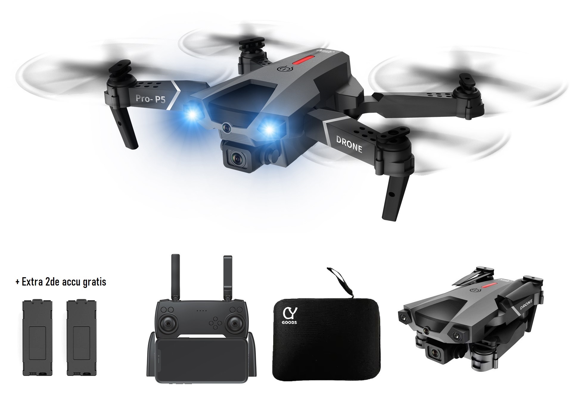 PRO P5 Drone - Drone met camera en opbergtas - Obstakel ontwijking ...